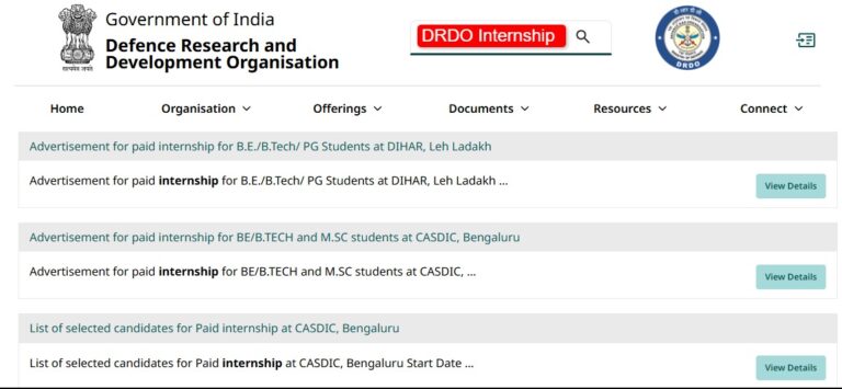 DRDO Summer Internship 2026: Paid Internship at DIPAS Delhi & DIBER ...