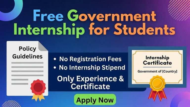 Free Government Internship for Students in India 2026 | No Fees, No ...